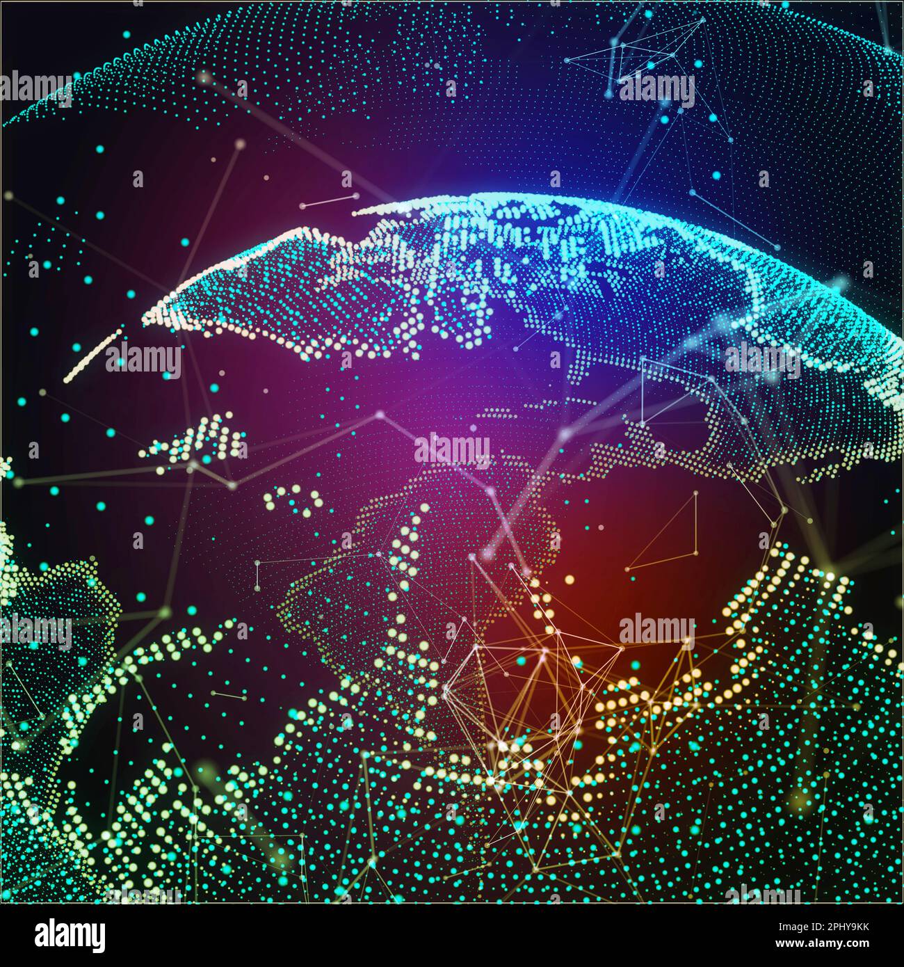World Map Point Line Composition Representing Global Global Network