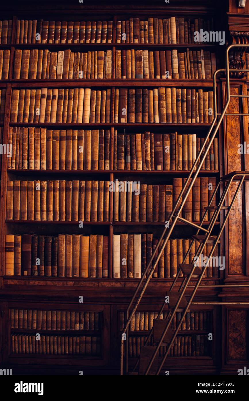 Detail of a library Stock Photo - Alamy