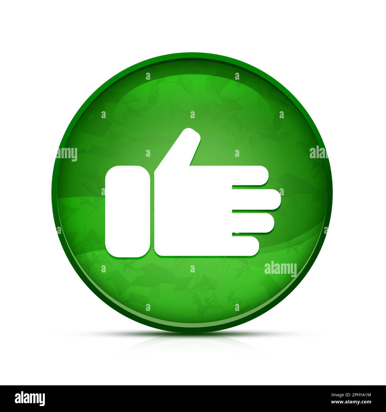 Like icon on classy splash green round button Stock Photo - Alamy