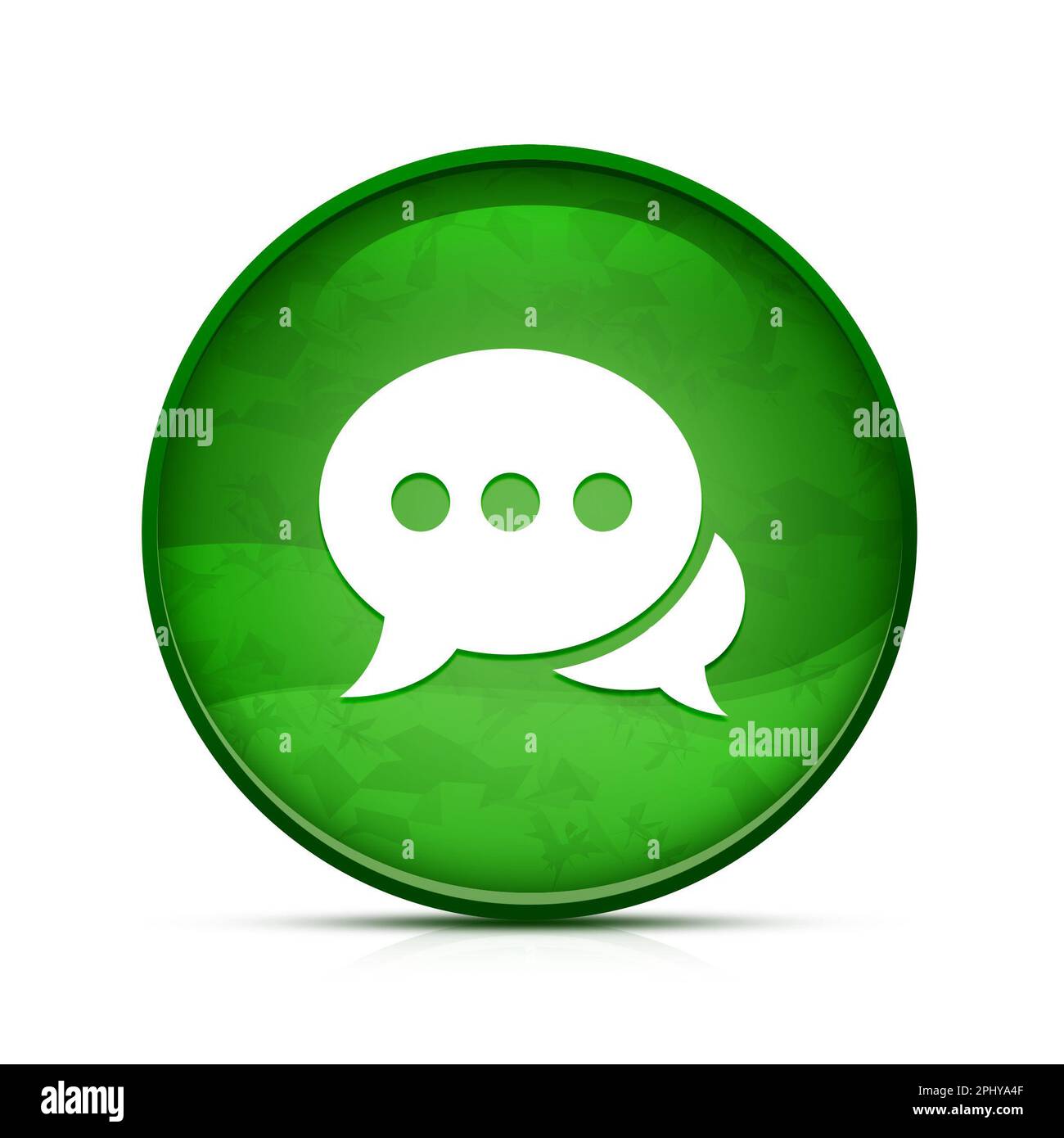 Message icon on classy splash green round button Stock Photo - Alamy