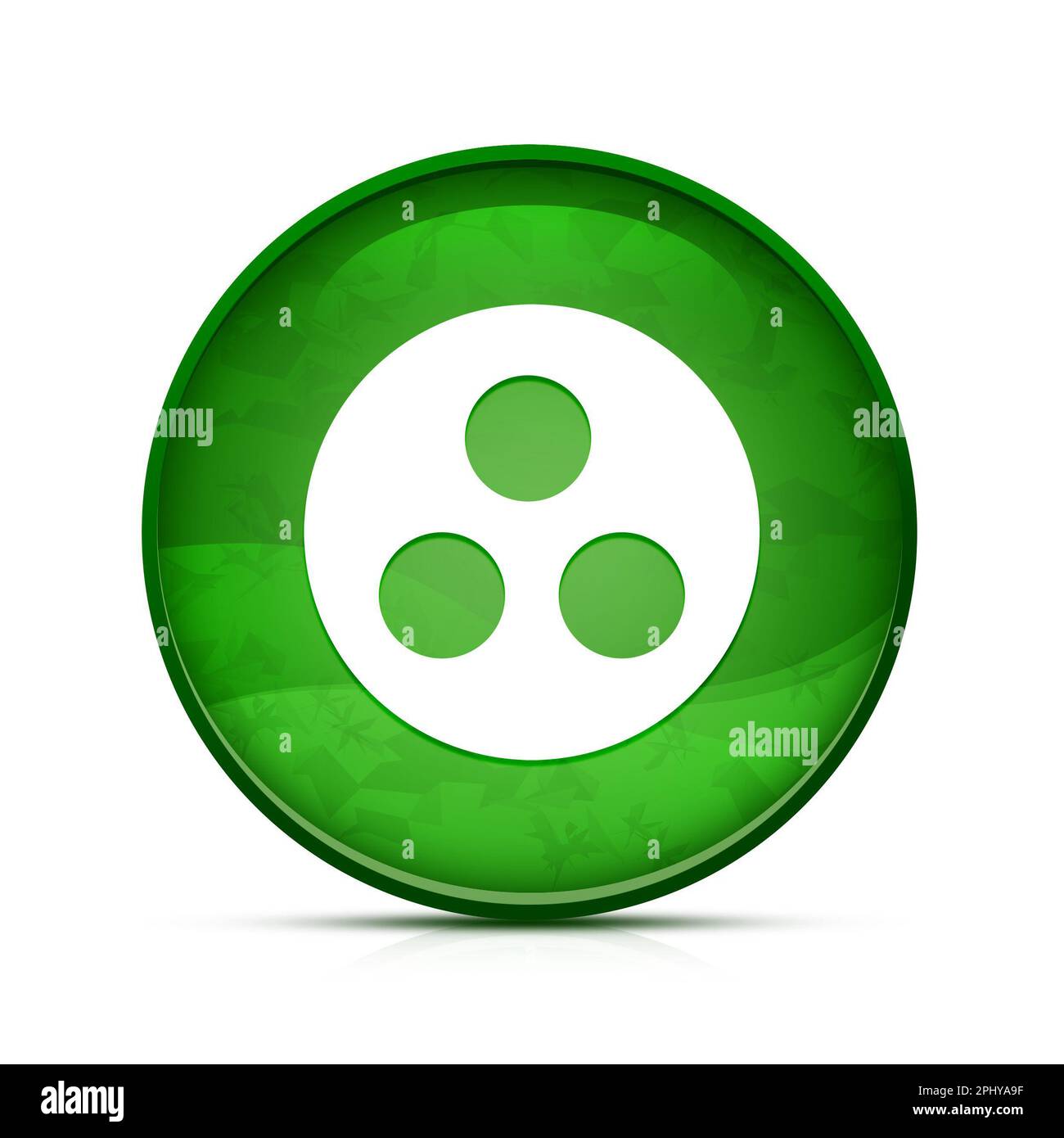 Group work icon on classy splash green round button Stock Photo - Alamy
