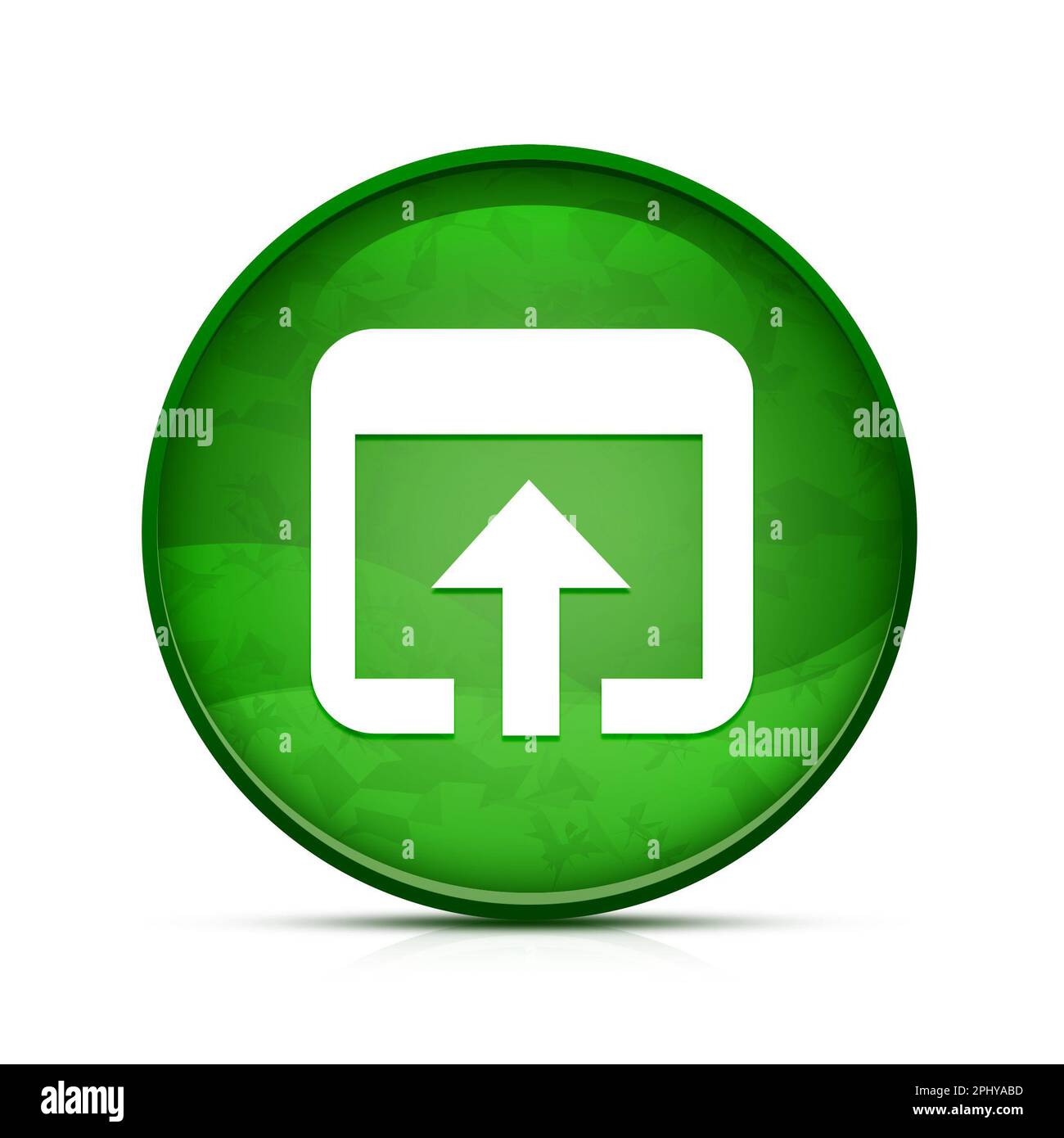 Open in browser icon on classy splash green round button Stock Photo ...
