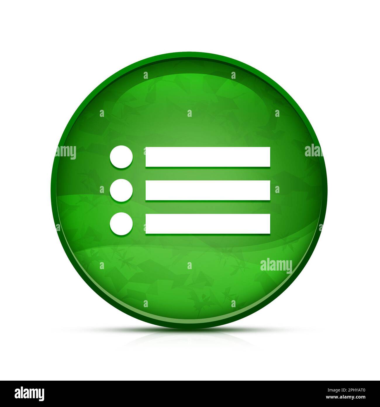 List icon on classy splash green round button Stock Photo - Alamy