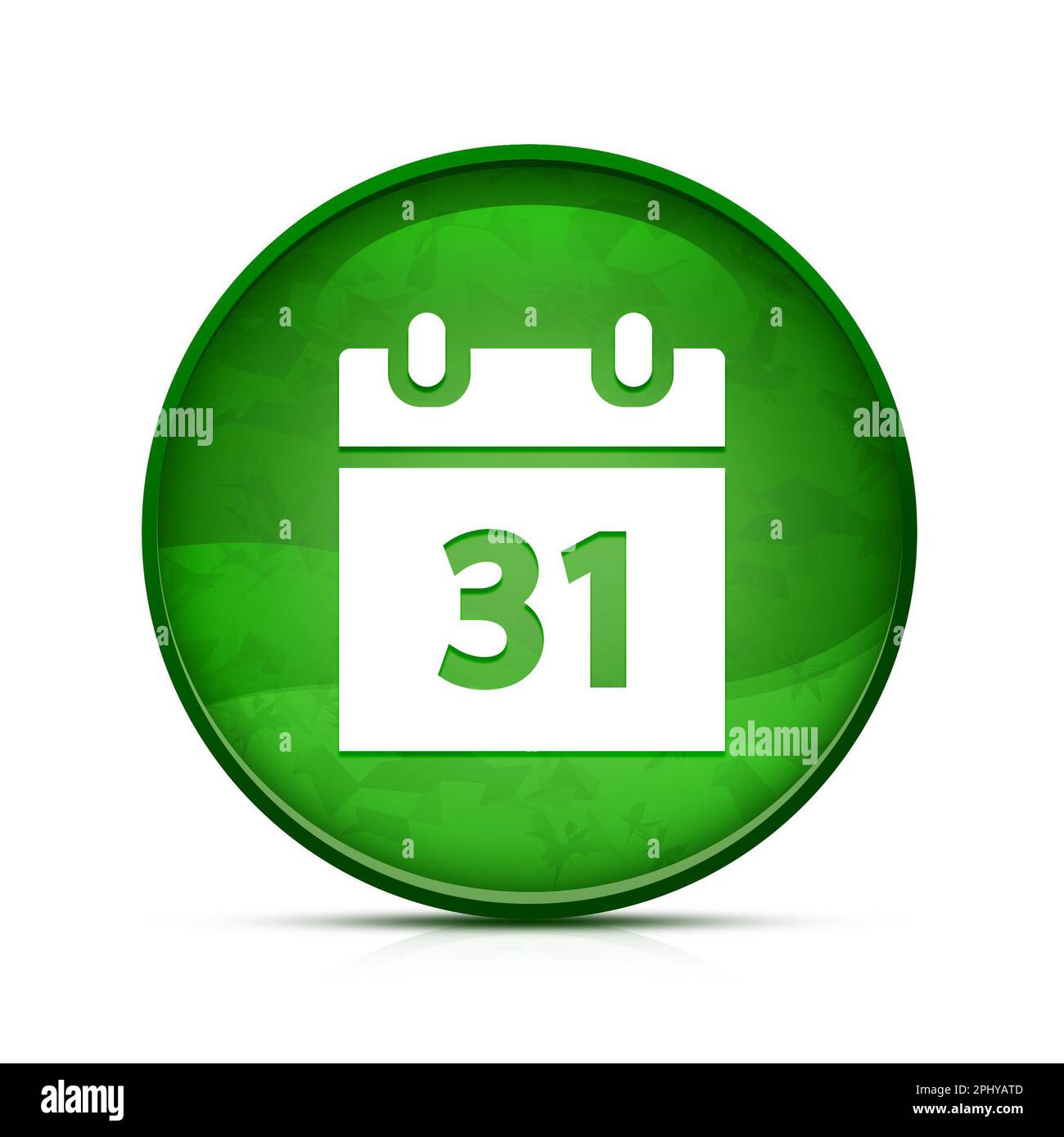 Calender icon on classy splash green round button Stock Photo - Alamy