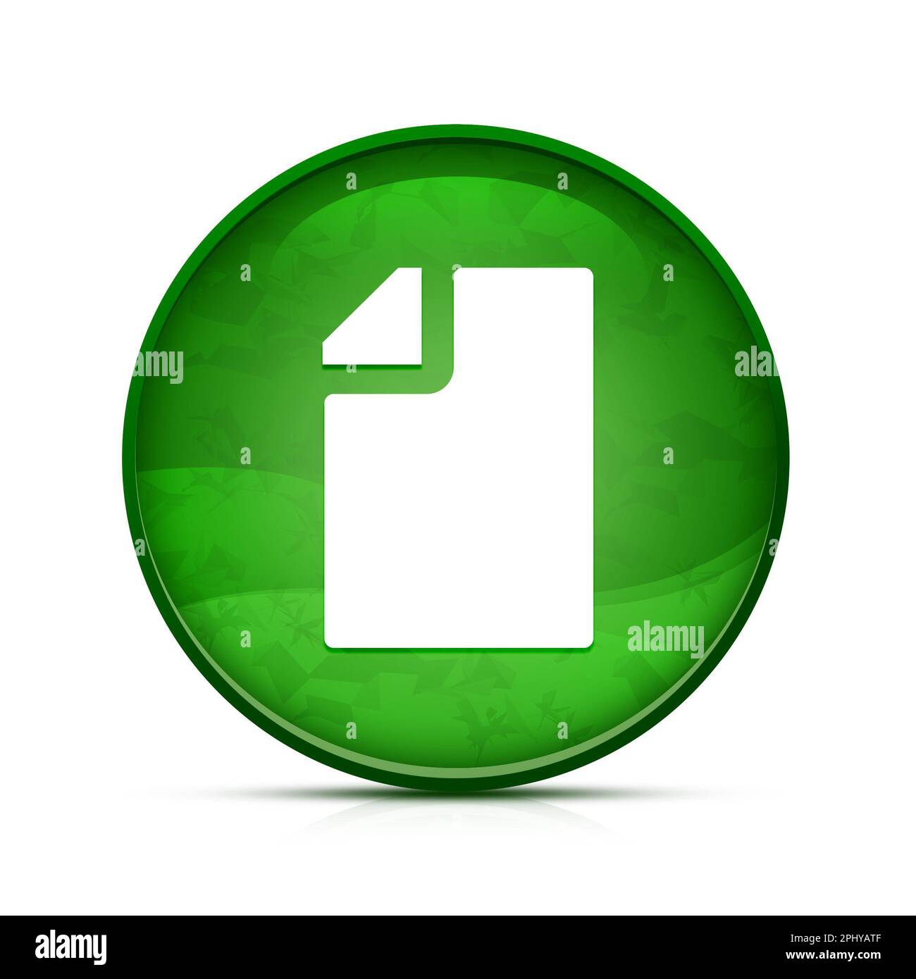 Page icon on classy splash green round button Stock Photo - Alamy