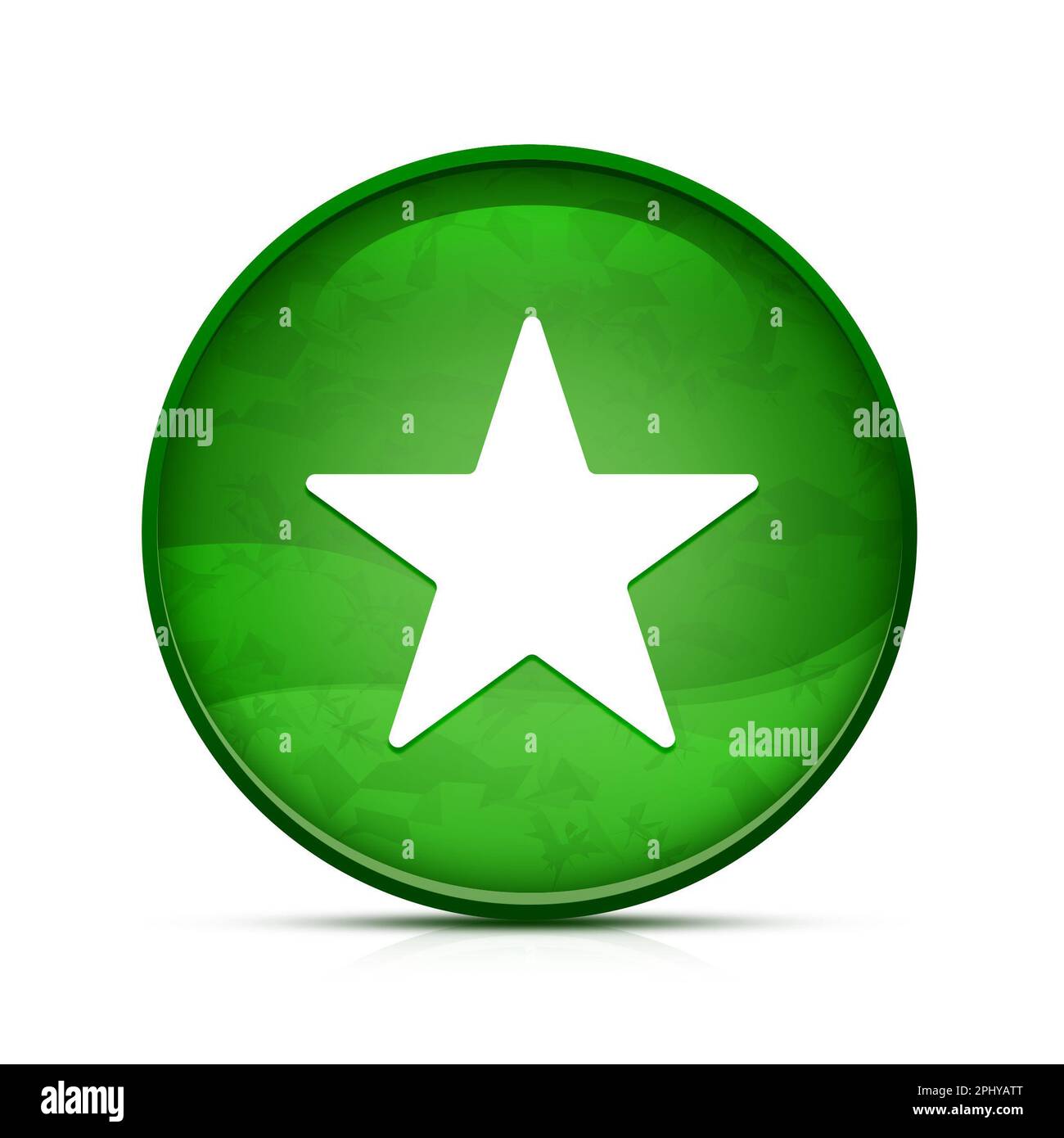 Star icon on classy splash green round button Stock Photo - Alamy