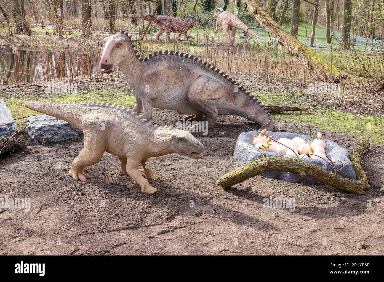 Berlin, Germany. 30th Mar, 2023. The replica of Maiasaura at the ...