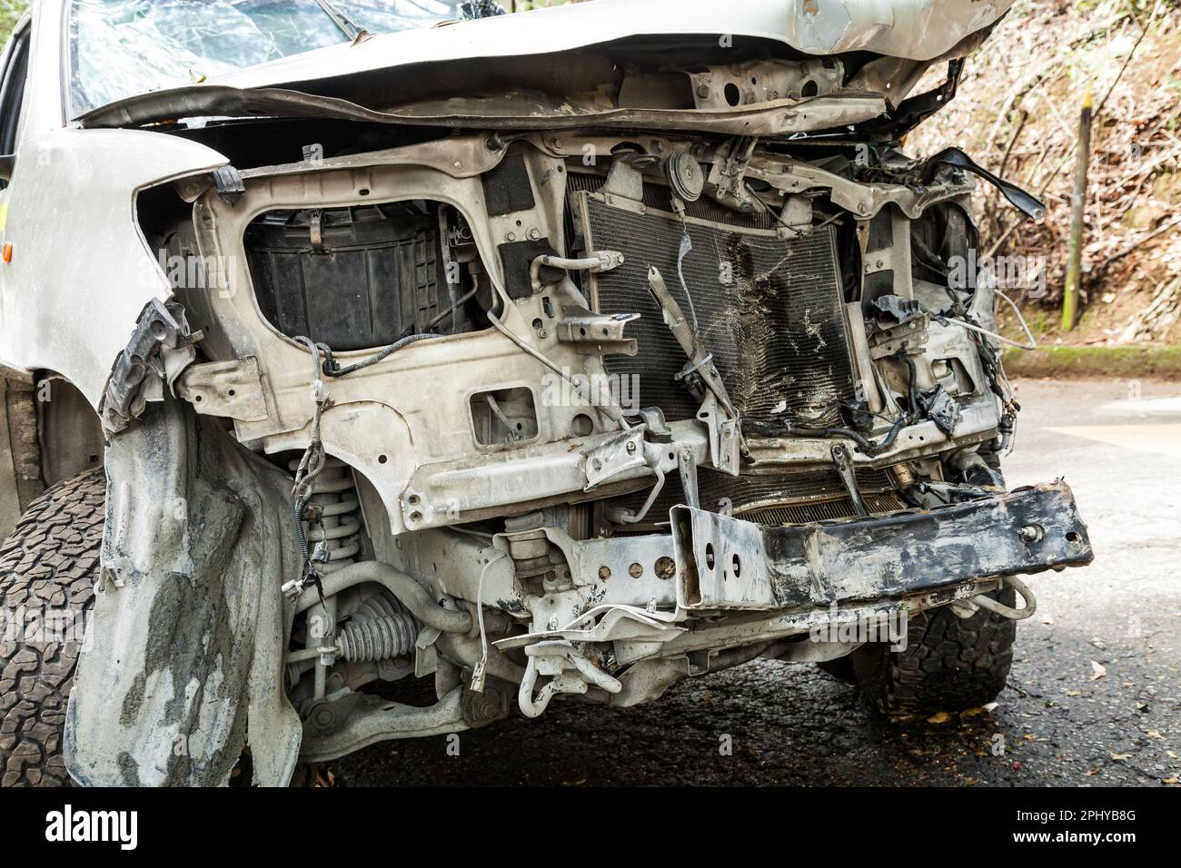 Front Of Automobile Damaged By A Traffic Accident Stock Photo - Alamy