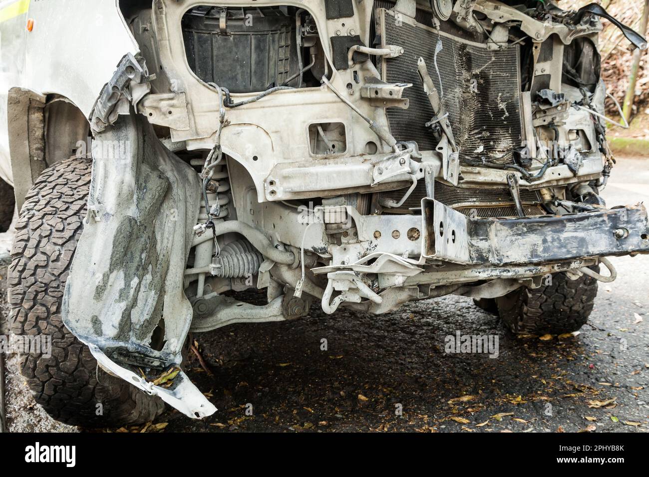 Front Of Automobile Damaged By A Traffic Accident Stock Photo - Alamy