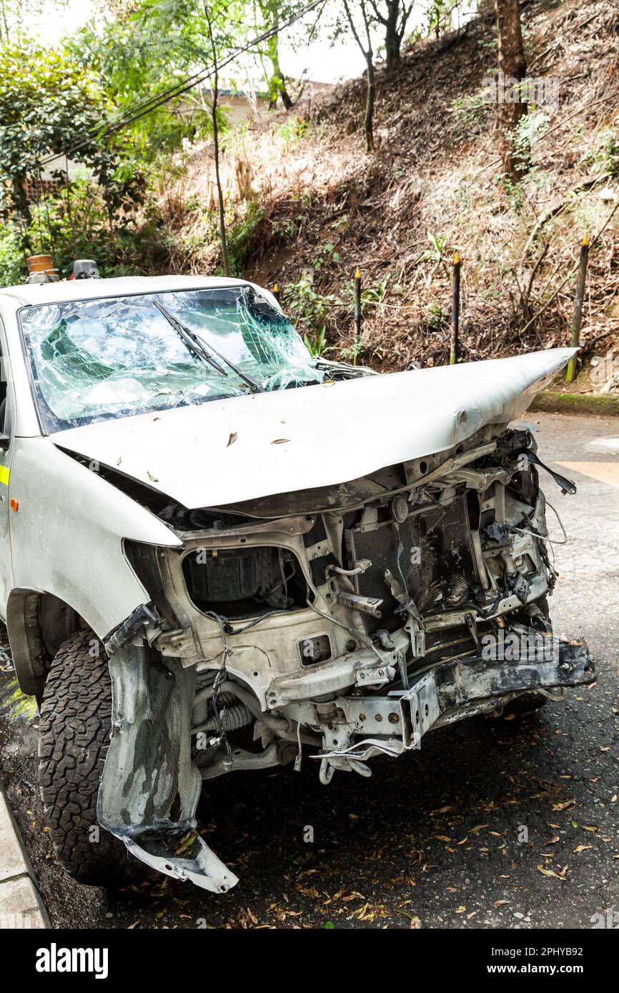 Front Of Automobile Damaged By A Traffic Accident Stock Photo - Alamy