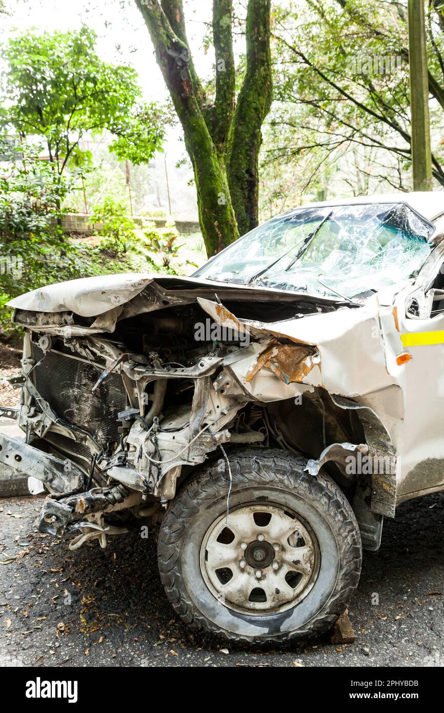 Front Of Automobile Damaged By A Traffic Accident Stock Photo - Alamy
