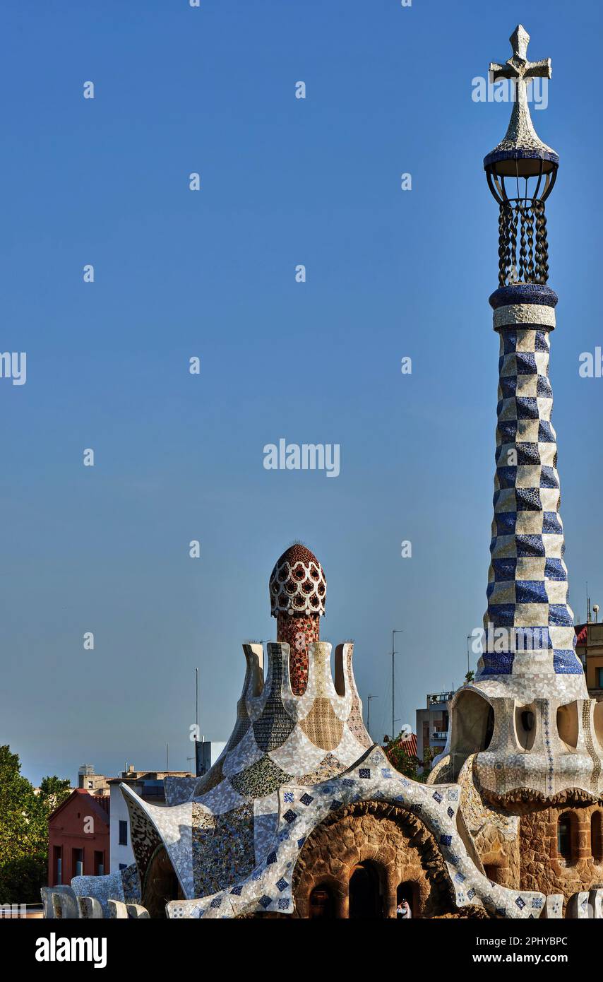 Park Güell towers Stock Photo - Alamy