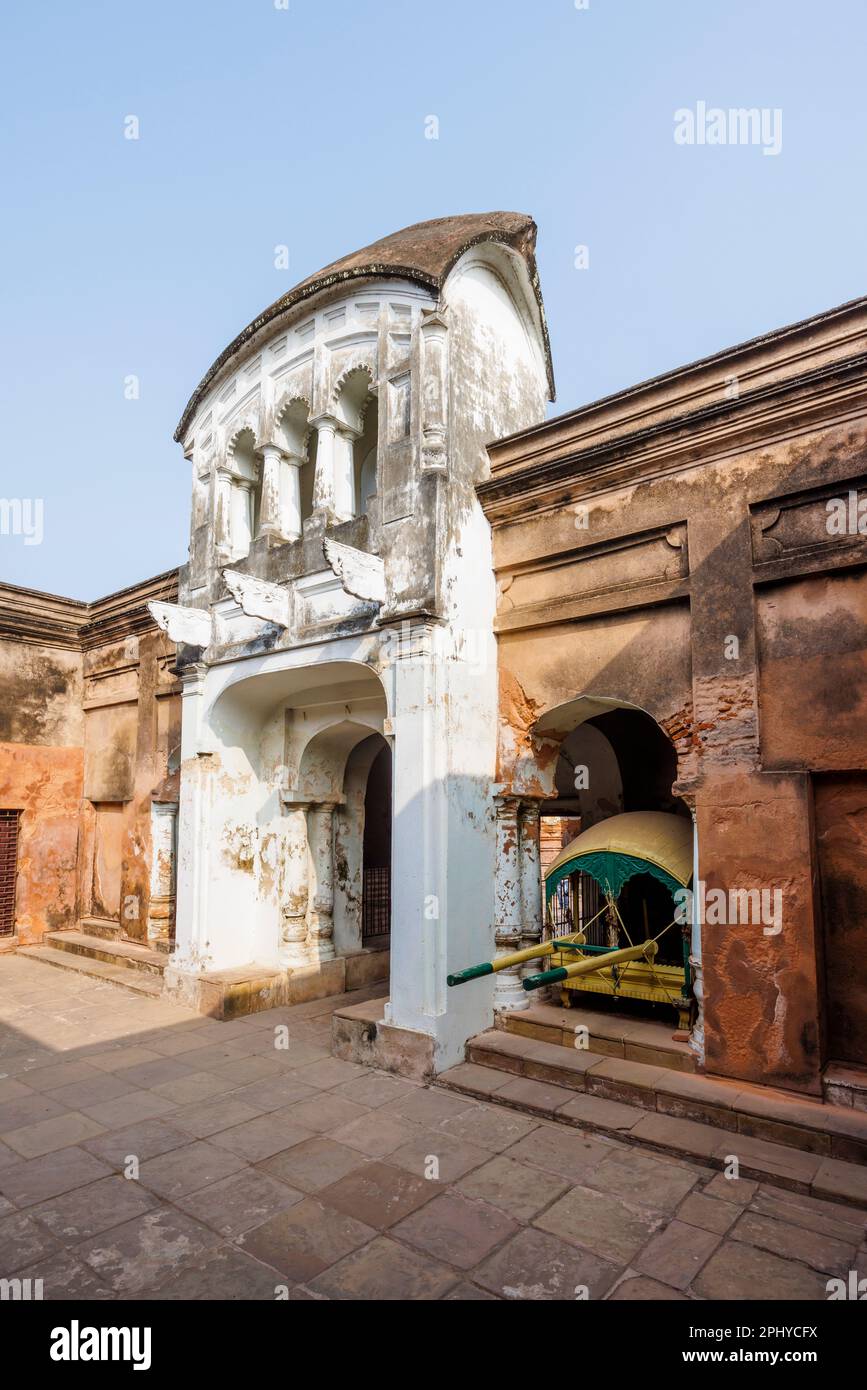 A vintage palanquin in Lalji Temple in the Kalna Rajbari Complex of ...