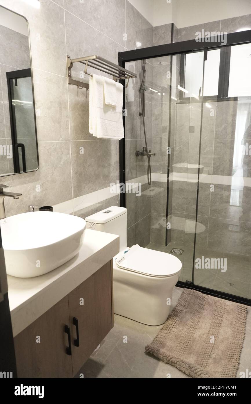 Interior of Very modern villa , from modern washroom, Bathtub to modern ...