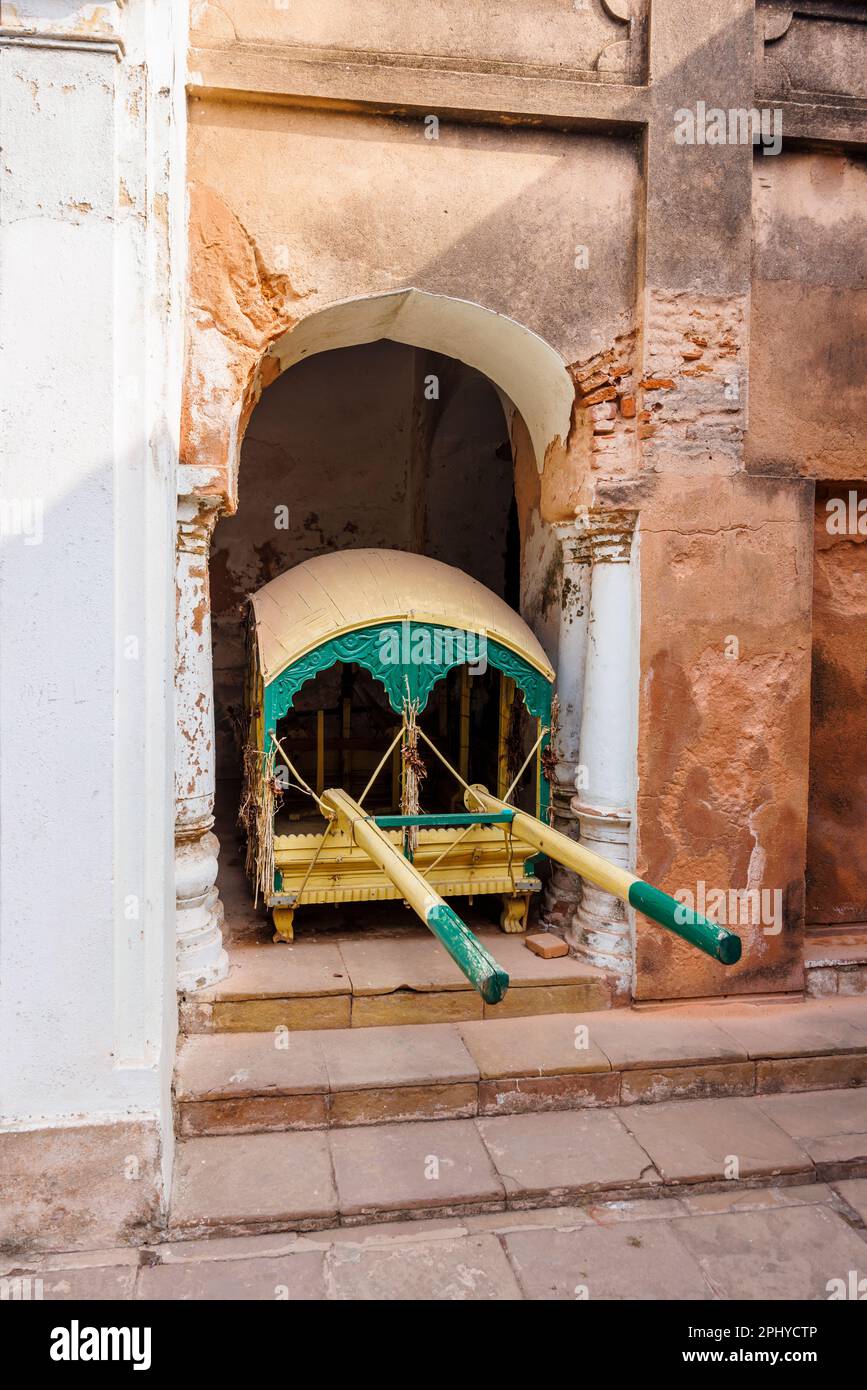 A vintage palanquin in Lalji Temple in the Kalna Rajbari Complex of ...