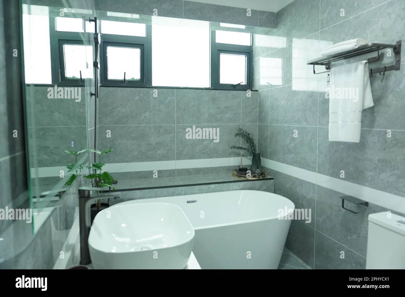 Interior of Very modern villa , from modern washroom, Bathtub to modern ...