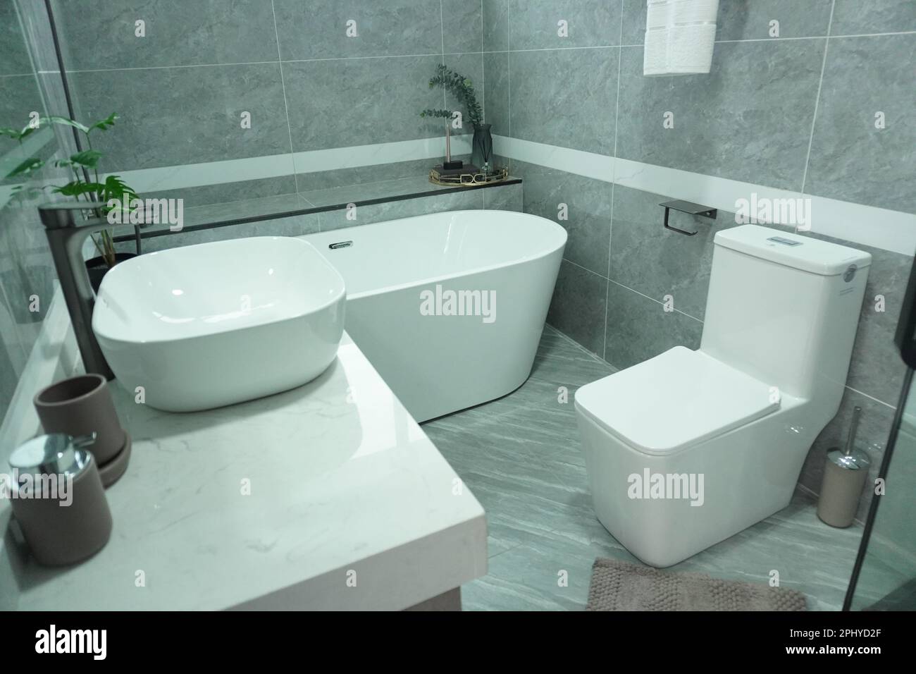 Interior of Very modern villa , from modern washroom, Bathtub to modern ...
