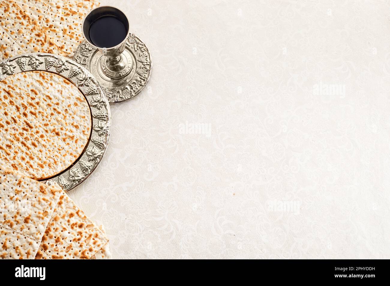 Passover celebration concept. Traditional ritual Jewish bread Matzah ...
