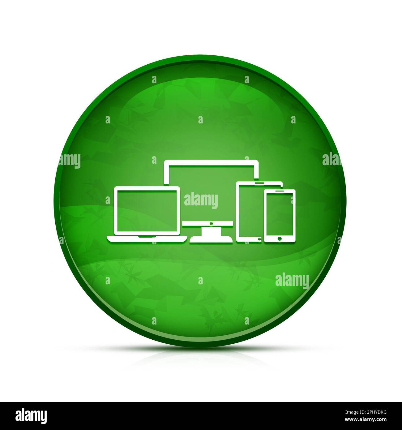 Digital smart devices icon on classy splash green round button Stock ...