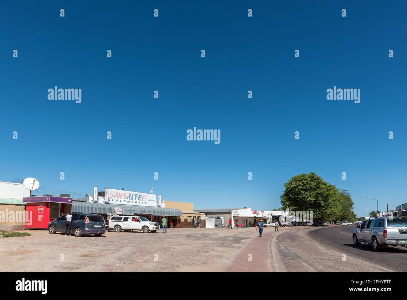 Keimoes, South Africa - Feb 25, 2023: A street scene, with businesses ...
