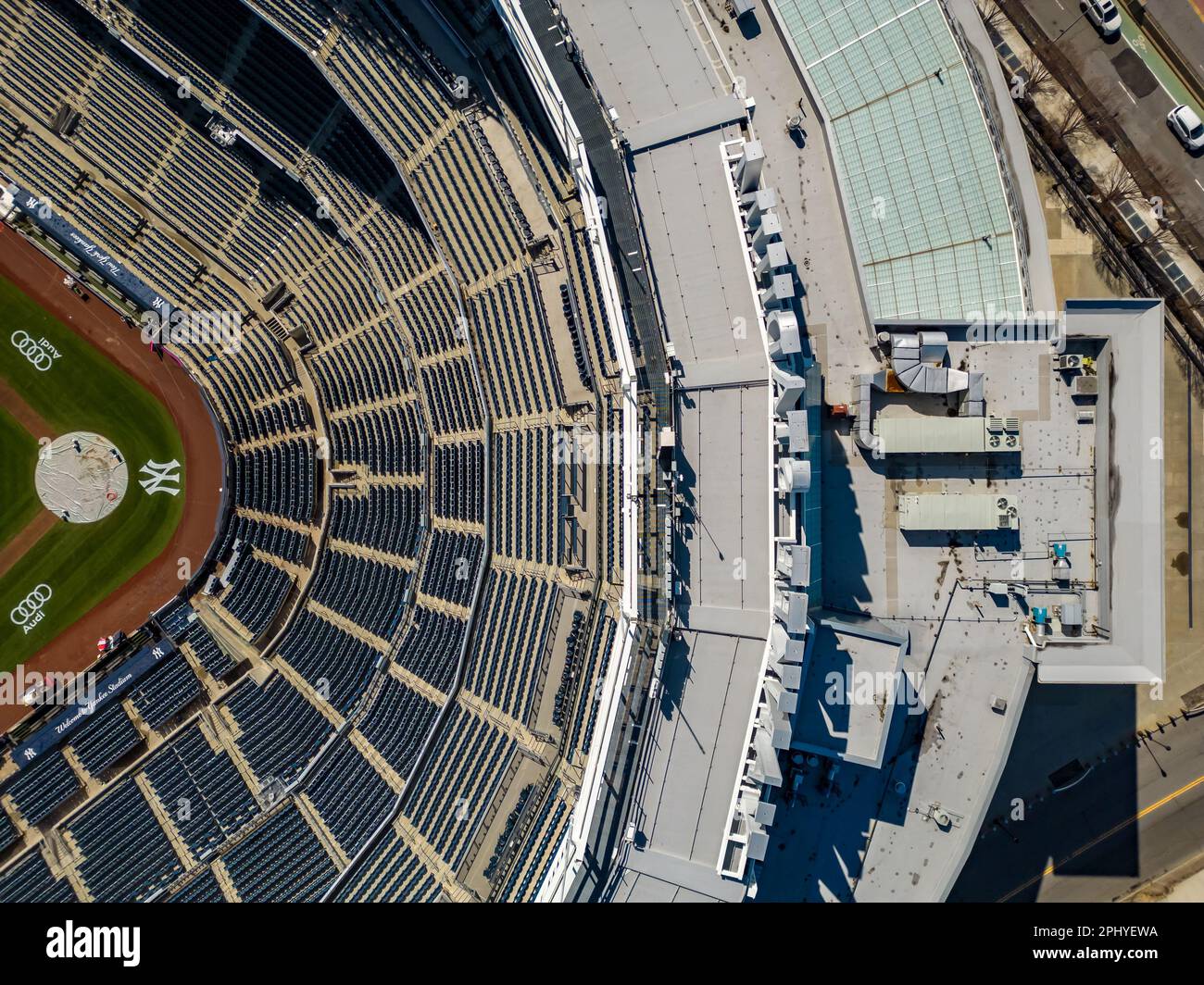 An aerial view of Yankee Stadium in the daytime Stock Photo - Alamy