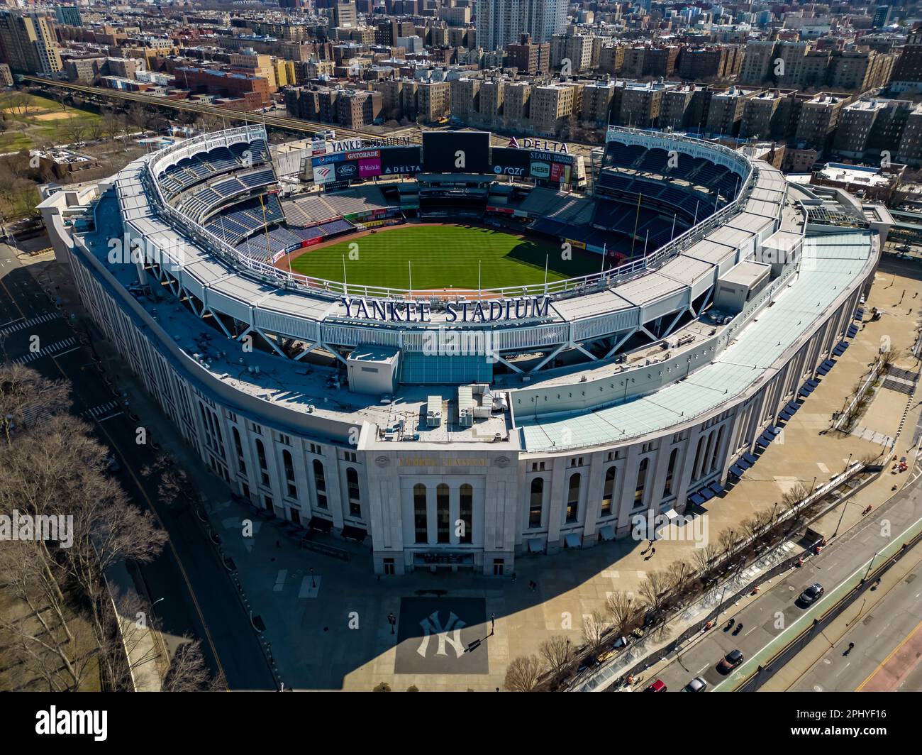 An aerial view of Yankee Stadium stadium located in The Bronx in New ...