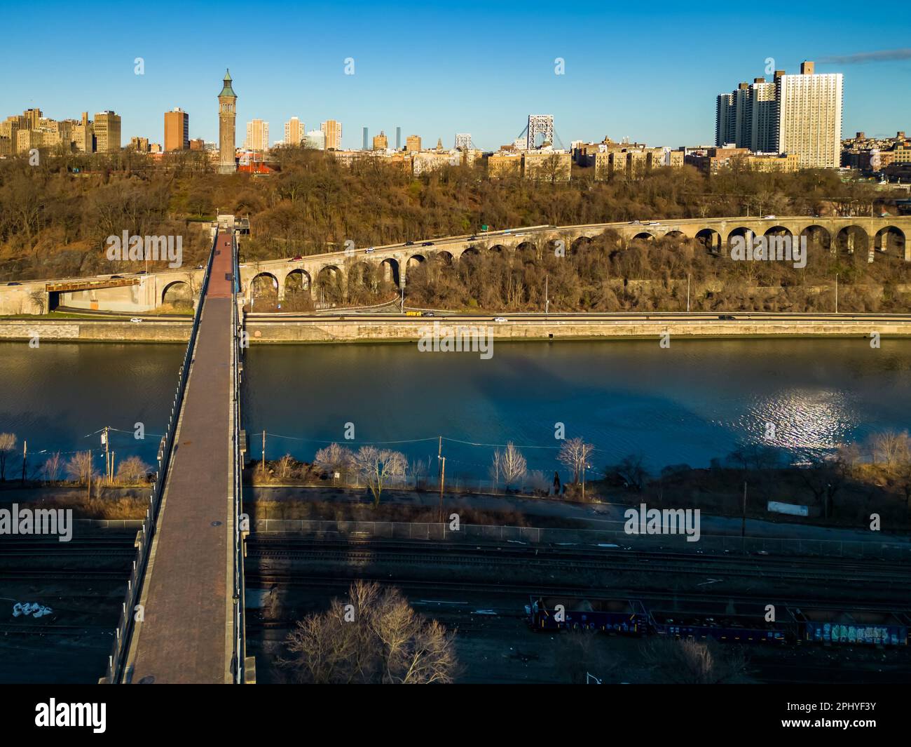An aerial view of the Highbridge Water Tower, and the Highbridge ...