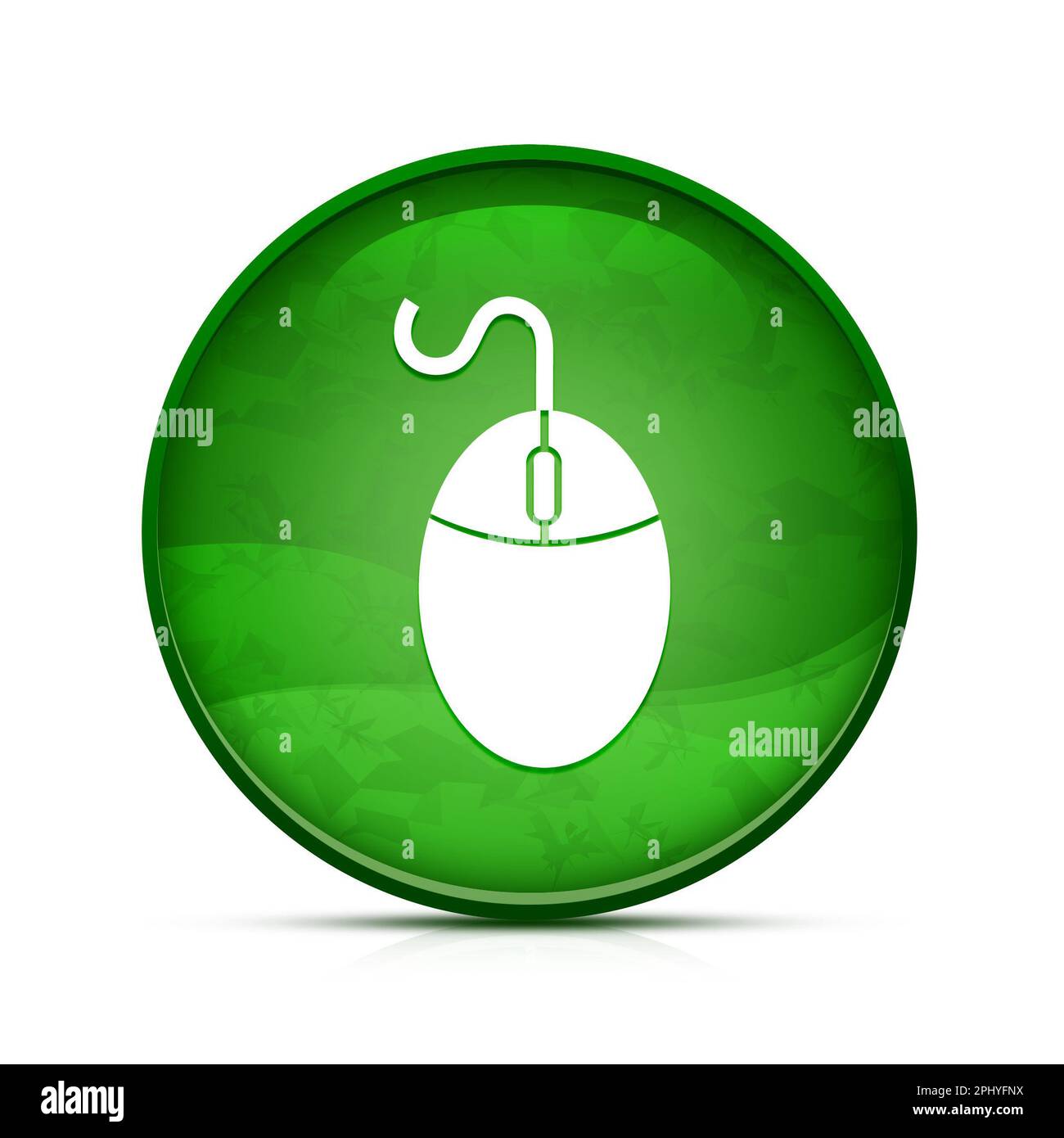 Mouse icon on classy splash green round button Stock Photo - Alamy