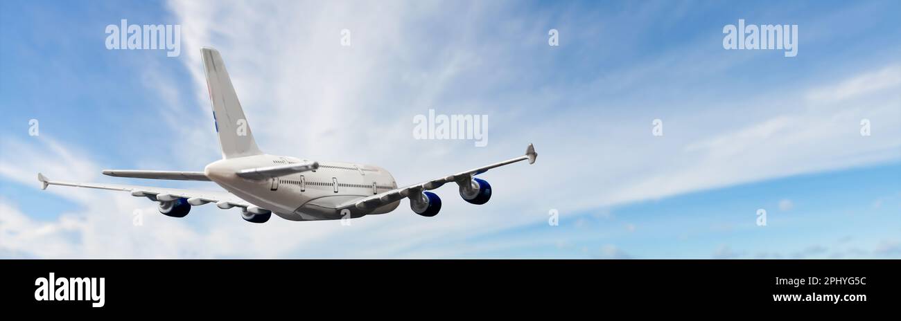 Airplane high speed on the clouds sky Stock Photo - Alamy