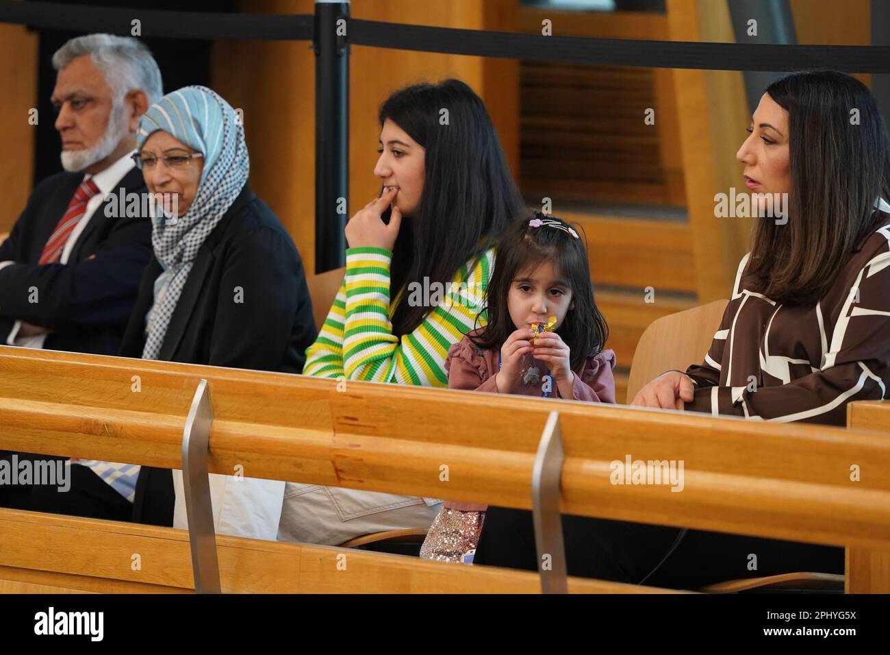 The family of newly elected First Minister of Scotland Humza Yousaf ...