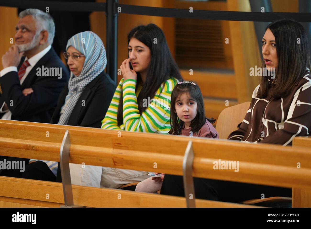 The family of newly elected First Minister of Scotland Humza Yousaf ...