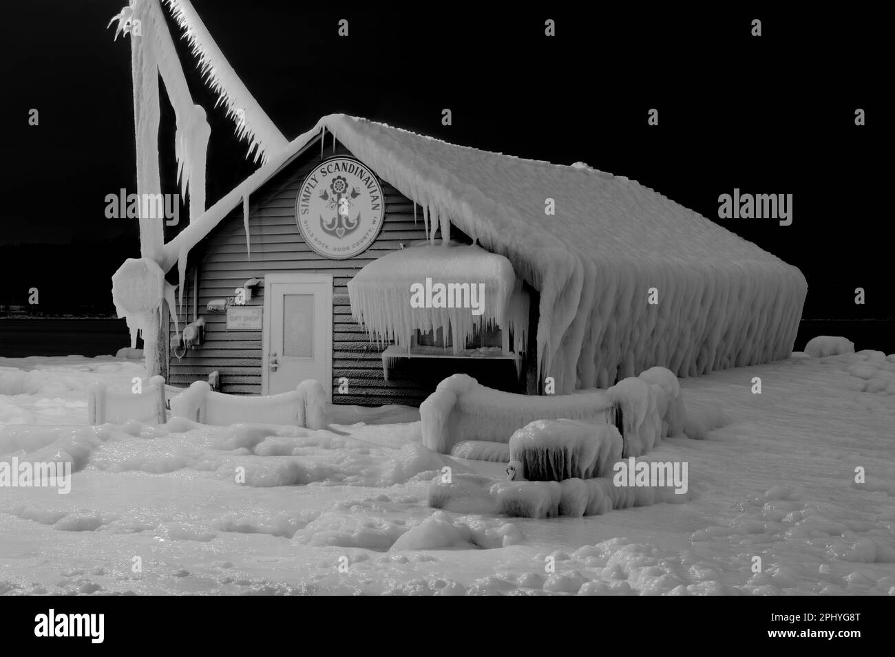 After a severe winter gale on the Door County Peninsula, everything was ...