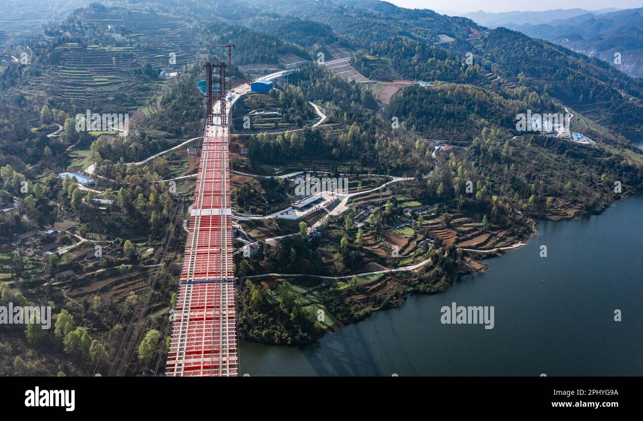 Sinan. 30th Mar, 2023. This aerial photo taken on March 30, 2023 shows ...