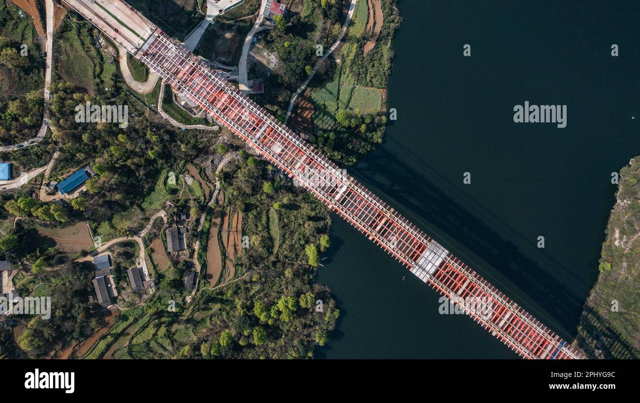 Sinan. 30th Mar, 2023. This aerial photo taken on March 30, 2023 shows ...