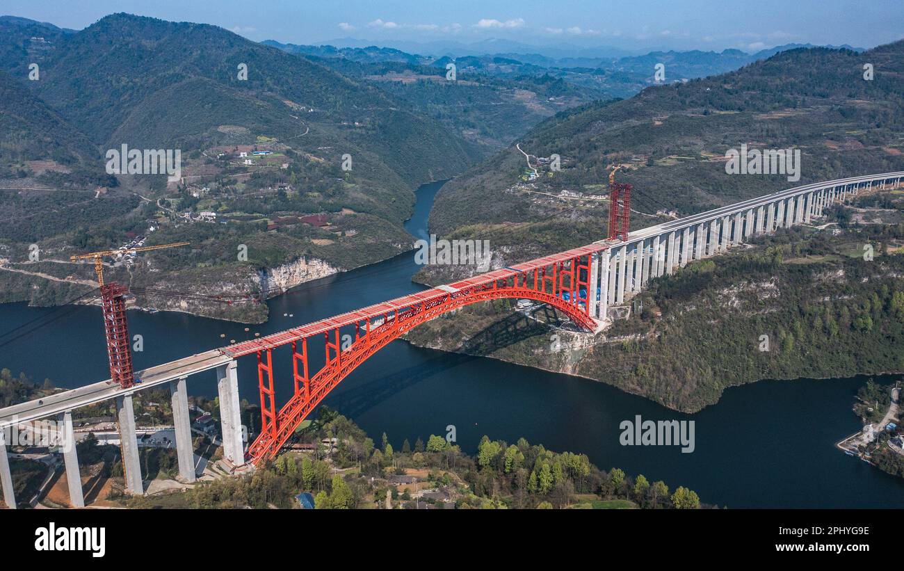 Sinan. 30th Mar, 2023. This aerial photo taken on March 30, 2023 shows ...