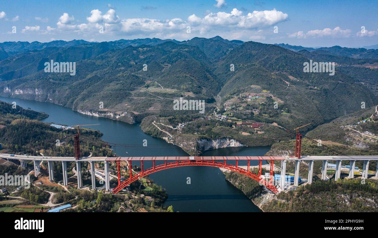 Sinan. 30th Mar, 2023. This aerial photo taken on March 30, 2023 shows ...