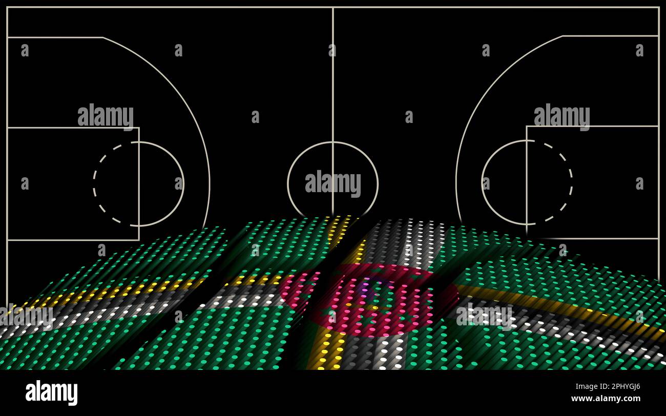 Dominica Basketball court background, Basketball Ball, Black background ...