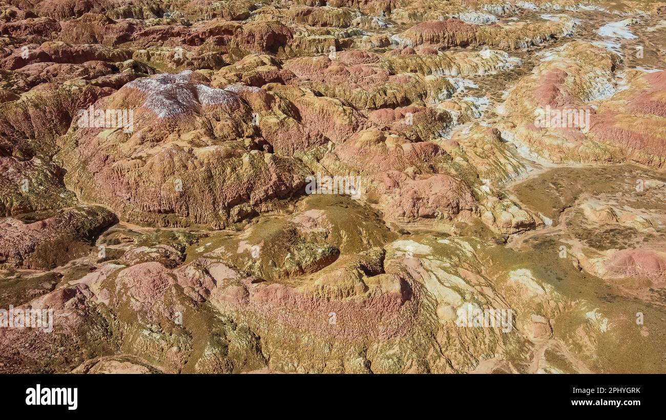 Landscape of multi-colored clay dunes. Mars on earth Stock Photo - Alamy