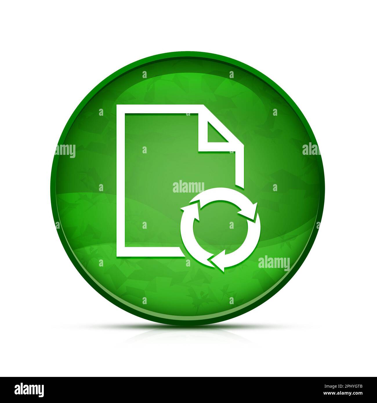 Document process icon on classy splash green round button Stock Photo ...