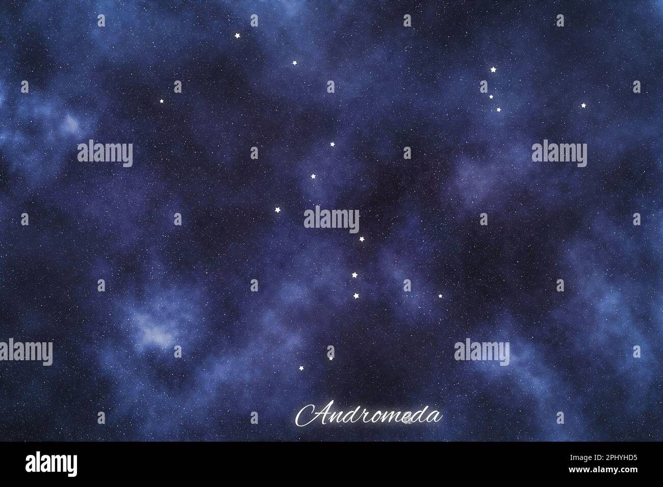Andromeda star constellation, Brightest Stars Stock Photo - Alamy