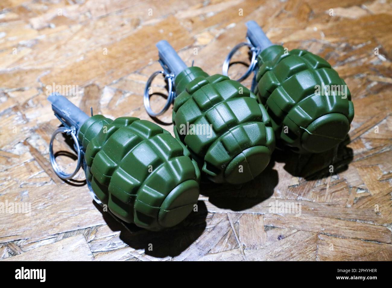 29.03.2023. Russia. Moscow. Airsoft grenades presented in the ...