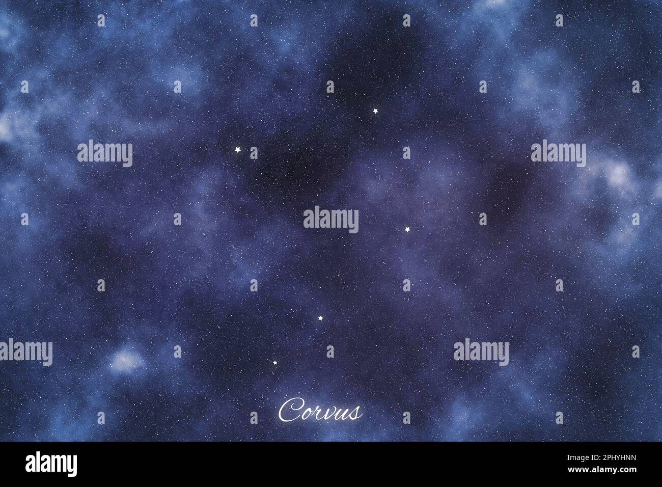 Corvus star constellation, Brightest Stars, Crow constellation Stock ...