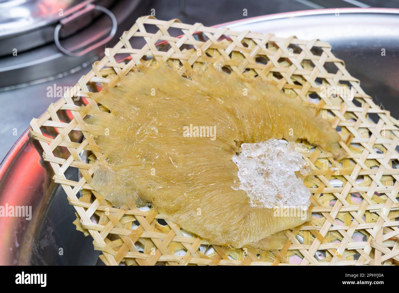 Shark's fin being displayed at street stall in Bangkok. Popular ...