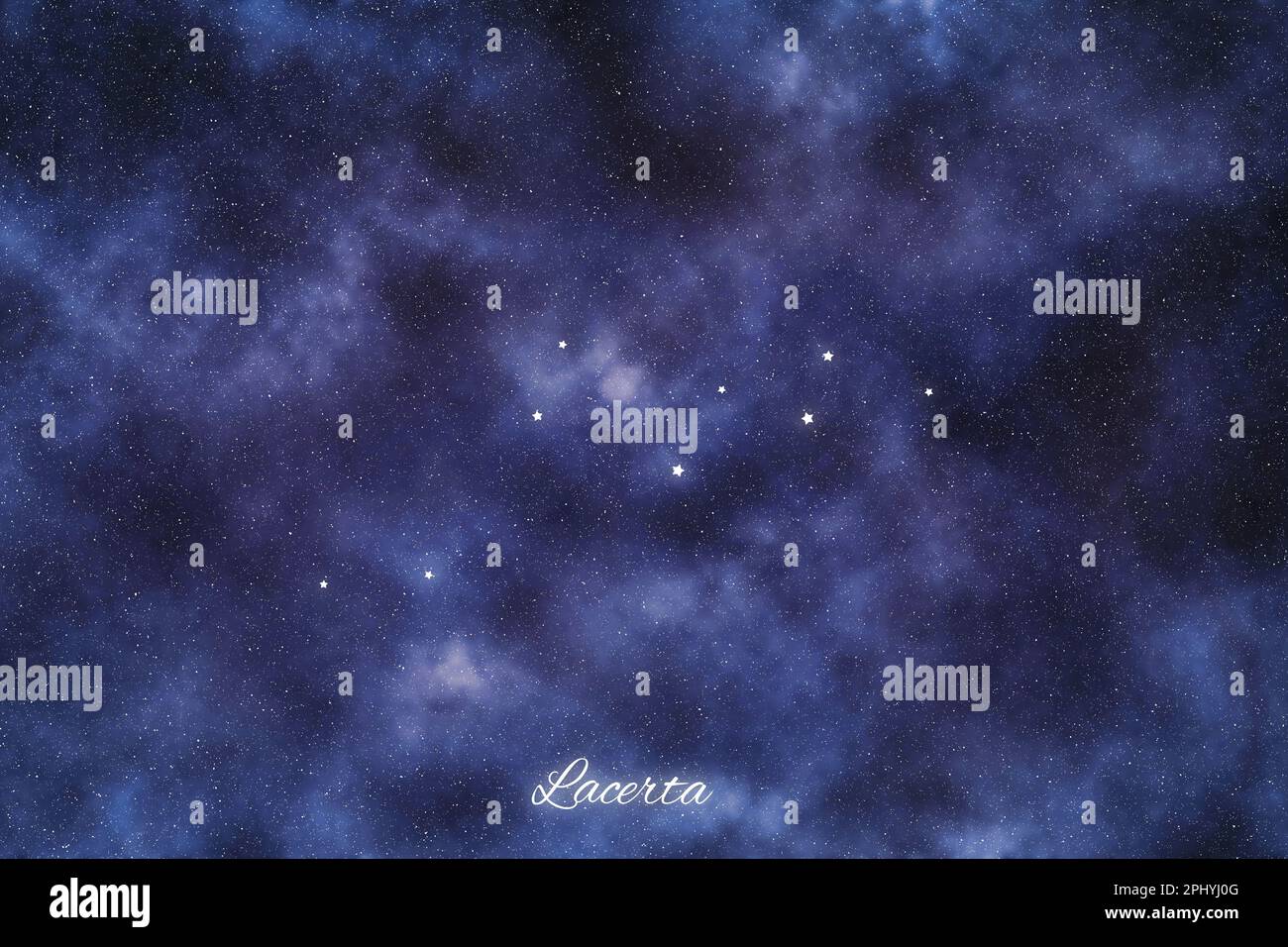 Lacerta star constellation, Brightest Stars, Lizard constellation Stock ...