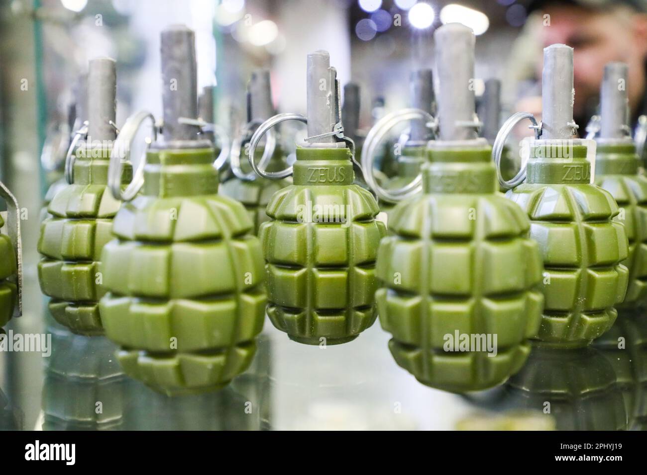 29.03.2023. Russia. Moscow. Airsoft grenades presented in the ...