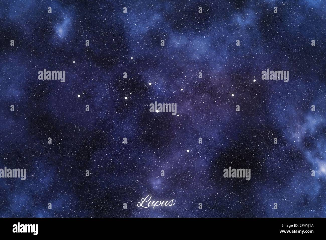 Lupus star constellation, Brightest Stars, Wolf constellation Stock ...