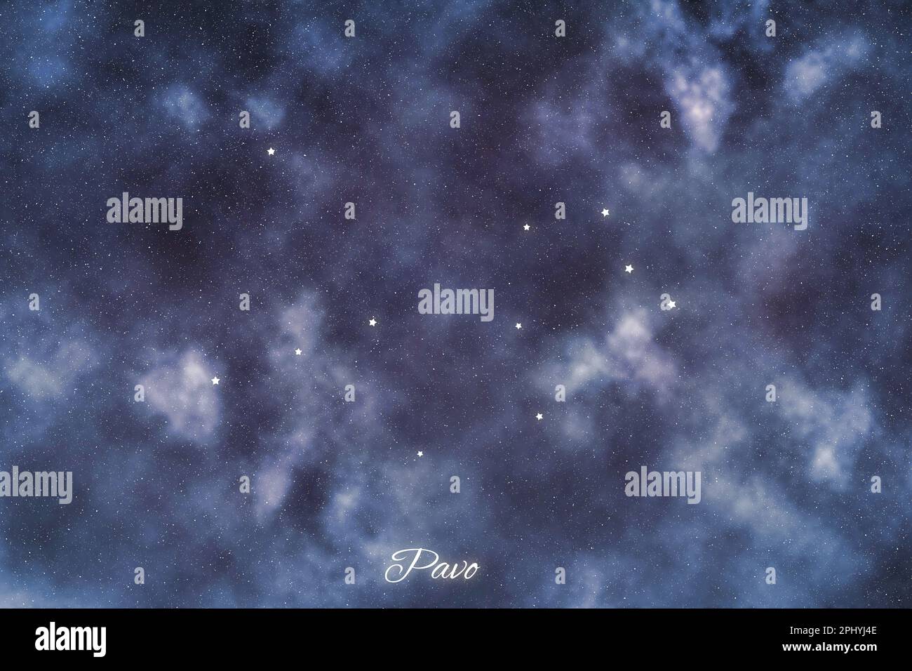 Pavo star constellation, Brightest Stars , Peacock constellation Stock ...