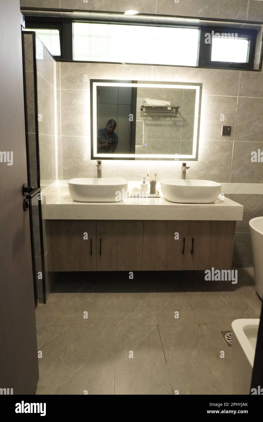 Interior of Very modern villa , from modern washroom, Bathtub to modern ...