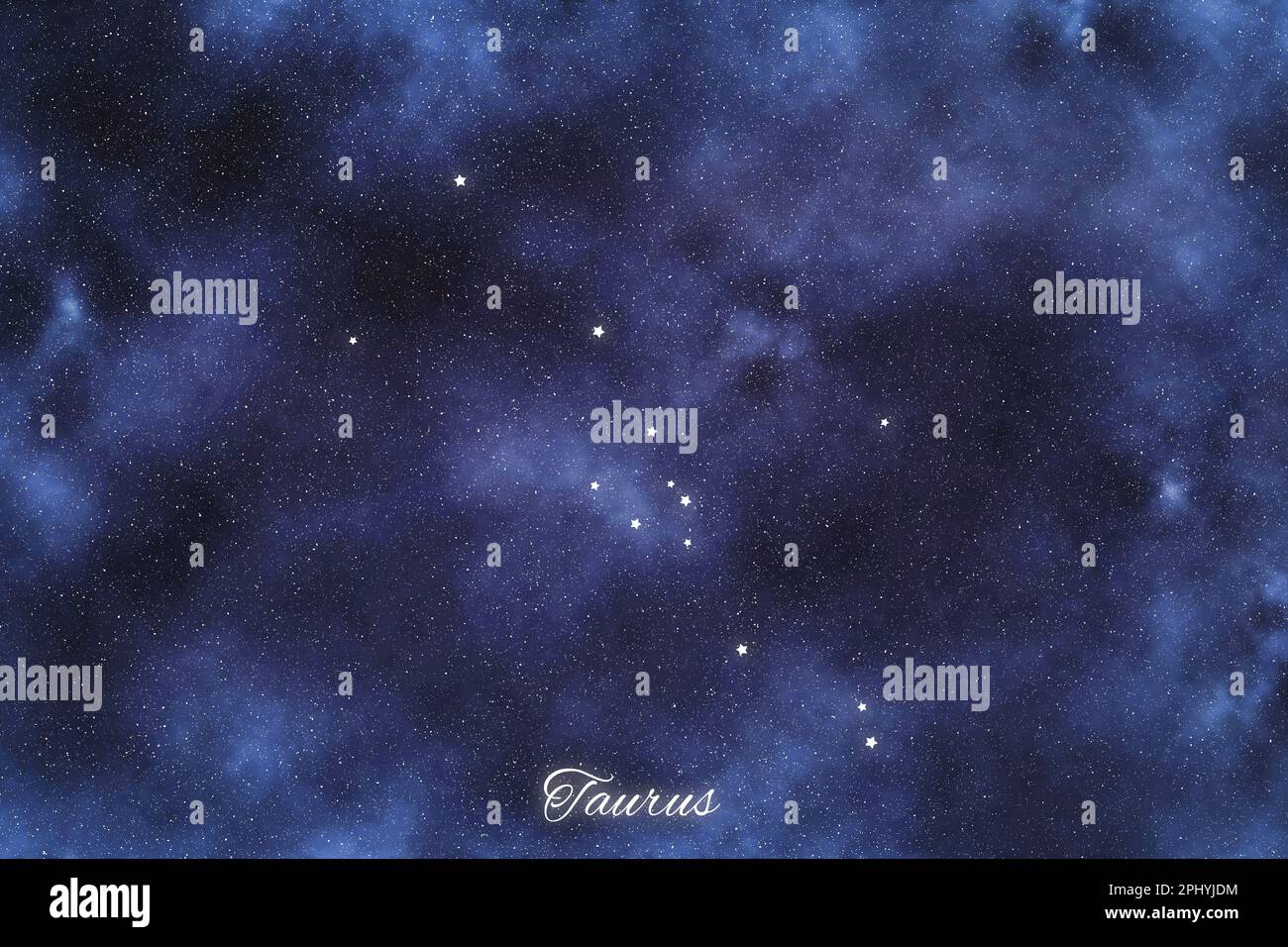 Taurus star constellation, Brightest Stars , Bull constellation Stock ...