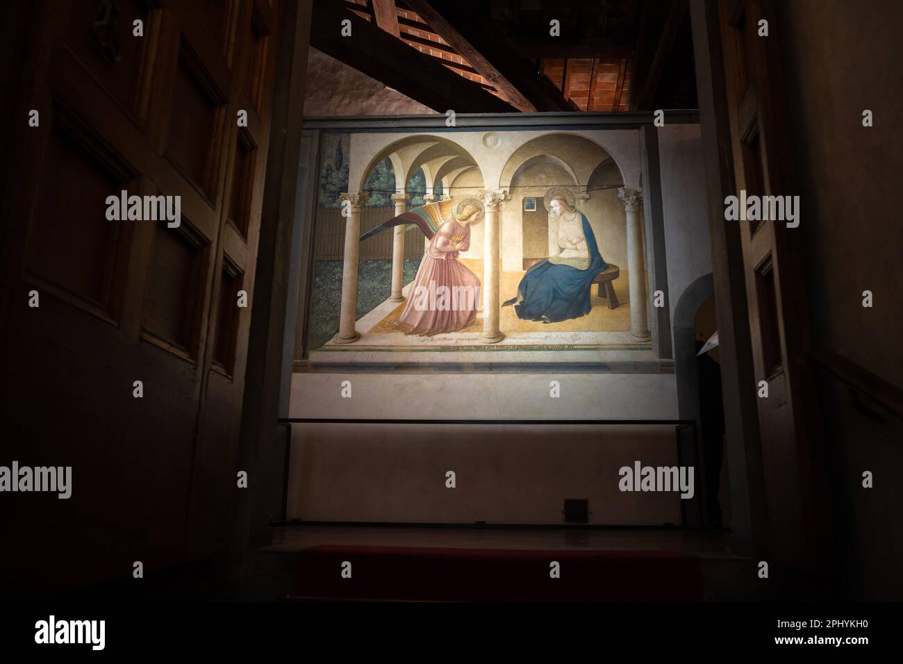 Renaissance masterpiece, Fra Angelico's 'Annunciation' at the top of the stairs to the dormitory ...